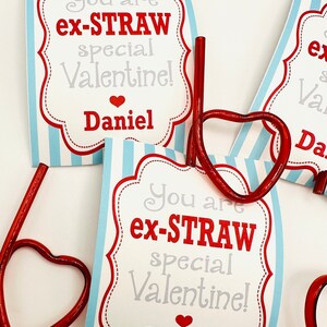 SILLY STRAW Valentine's Day Treat Tags Cards Set of 12 {one Dozen ...