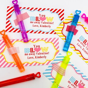 You BLOW ME AWAY Bubble Valentine's Day Treat Tags Cards Set of 12 {one ...