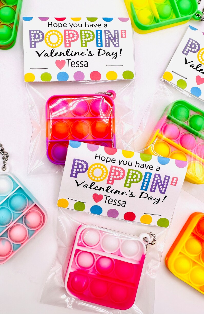 POP IT Personalized Class Valentines Day PRINTED Tags for Kids - Etsy