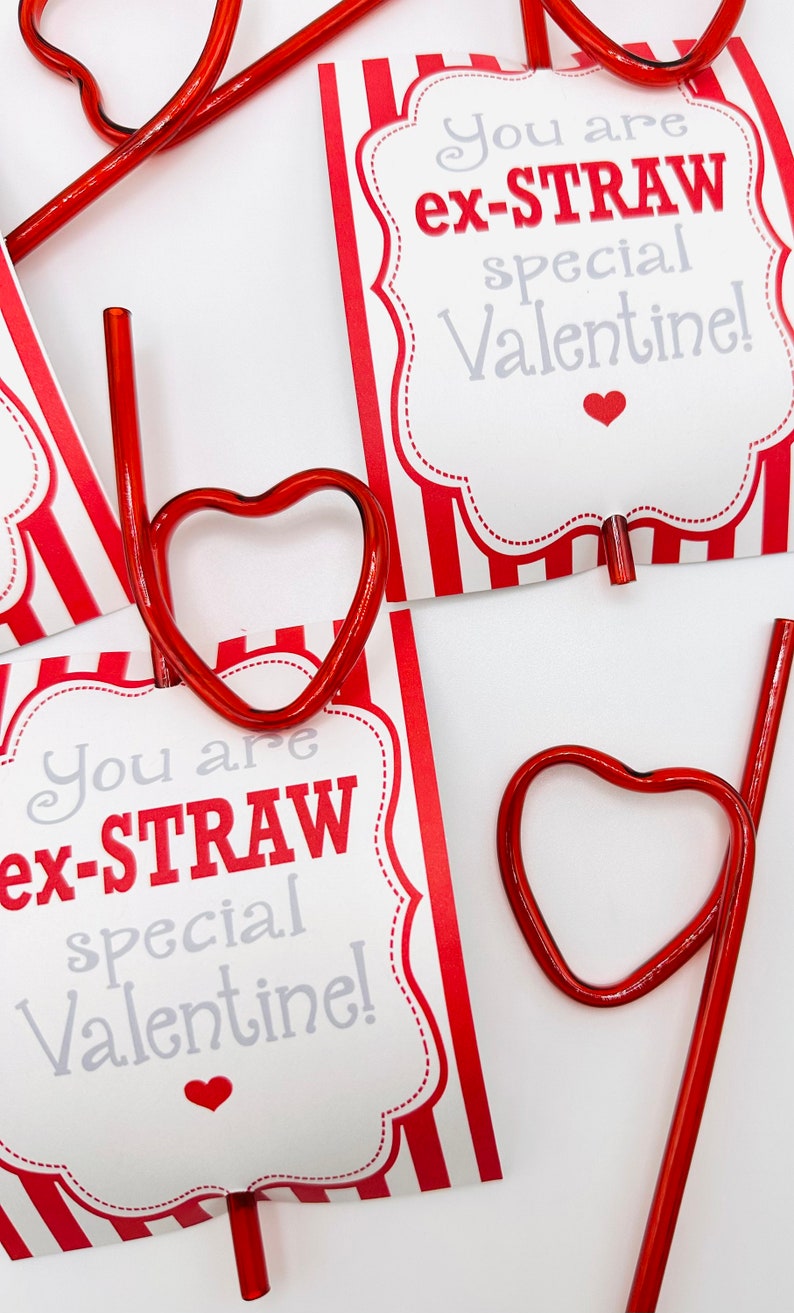 PRINT YOUR OWN Silly Straw Valentine's Day Treat Tags - Etsy