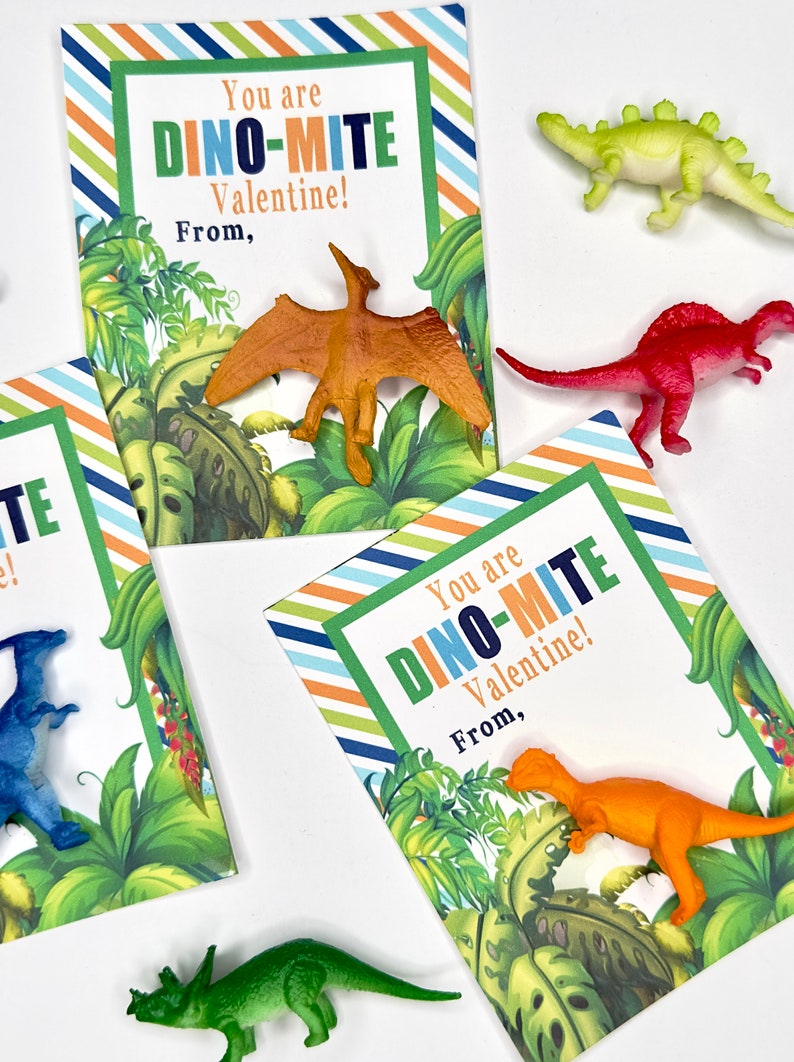 PRINT YOUR OWN Dino-mite Dinosaur Valentine's Day Treat Tags Cards ...