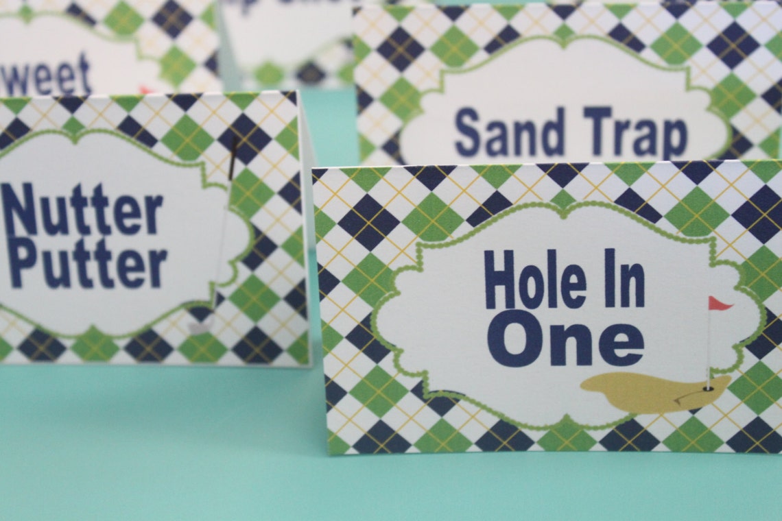 PREPPY ARGYLE GOLF Food Labels Table Tents Buffet Cards Signs - Etsy