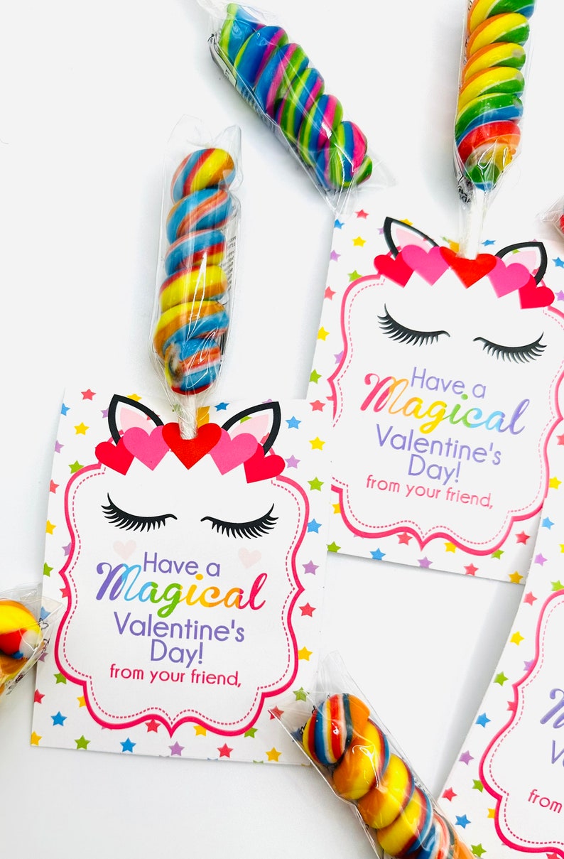 PRINT YOUR OWN Magical Rainbow Unicorn Valentine's Day - Etsy