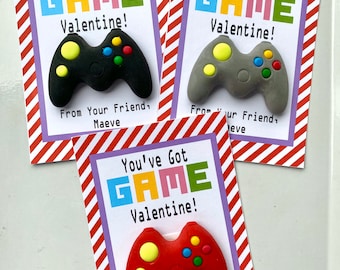 VIDEO GAME Valentine's Day Treat Tags Cards Set of 12 one | Etsy