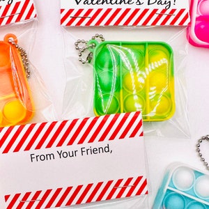 PRINT YOUR OWN Pop It Valentine's Day Treat Tags Cards Set of 12 one ...