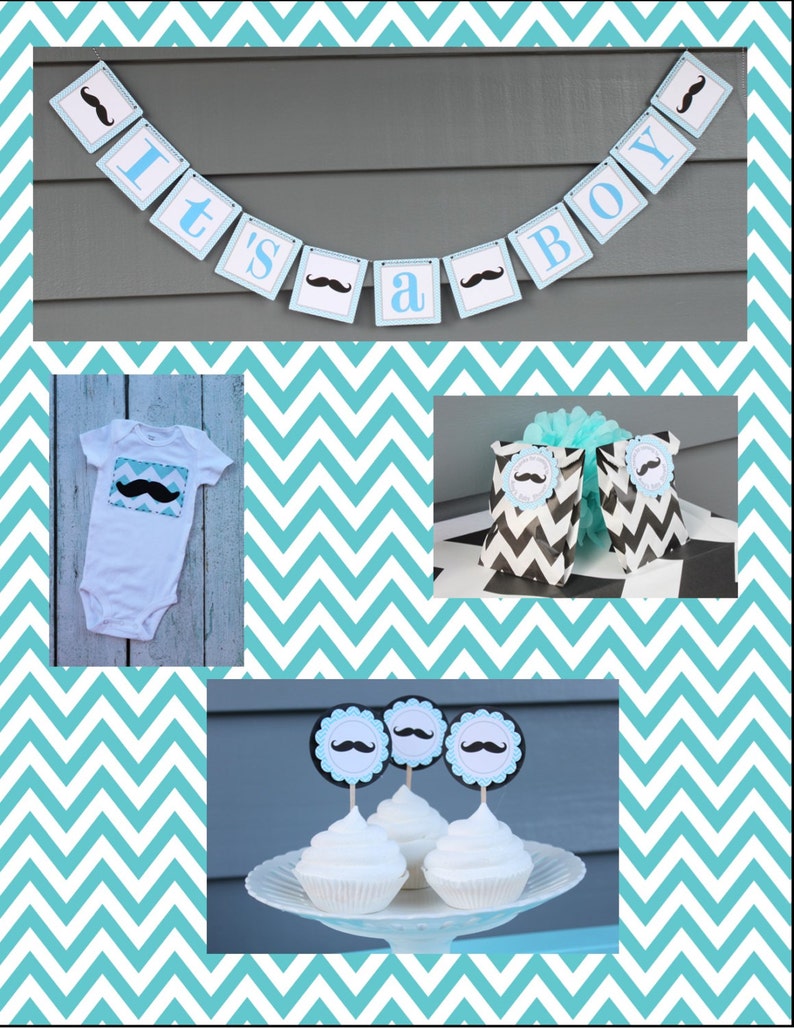 MR MUSTACHE Birthday or Baby Shower Buffet Cards Table Tents - Etsy