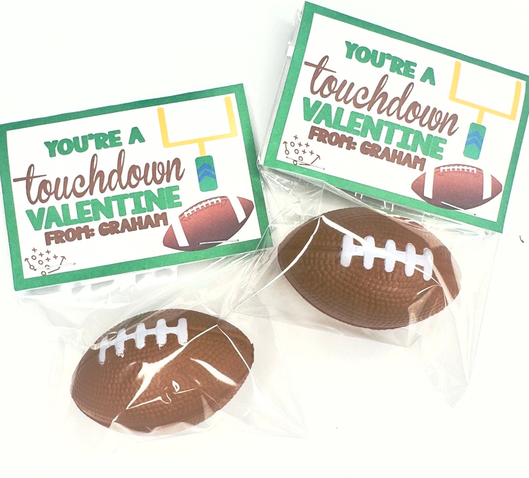 FOOTBALL Personalized Class Valentines Day PRINTED Tags for Kids - Etsy