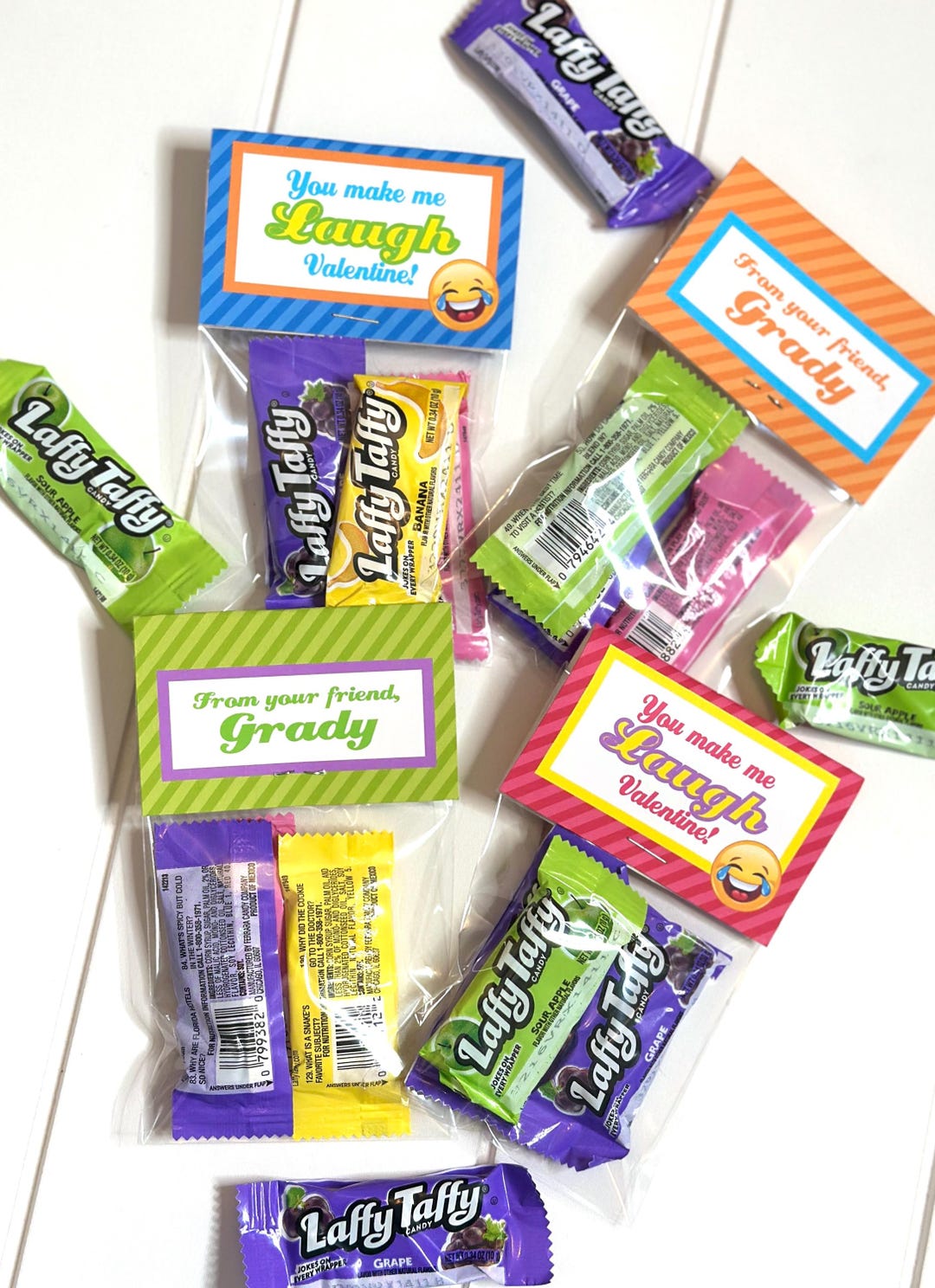 LAUGHING TAFFY Valentine's Day Treat Tags Cards Set of 12 {one Dozen ...