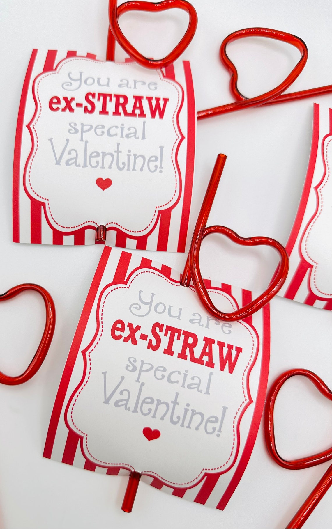 PRINT YOUR OWN Silly Straw Valentine's Day Treat Tags - Etsy