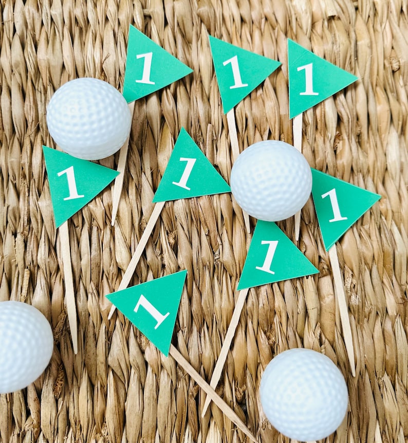 GOLF CUPCAKE FLAGS Happy Birthday or Baby Shower Cupcake Flags - Etsy