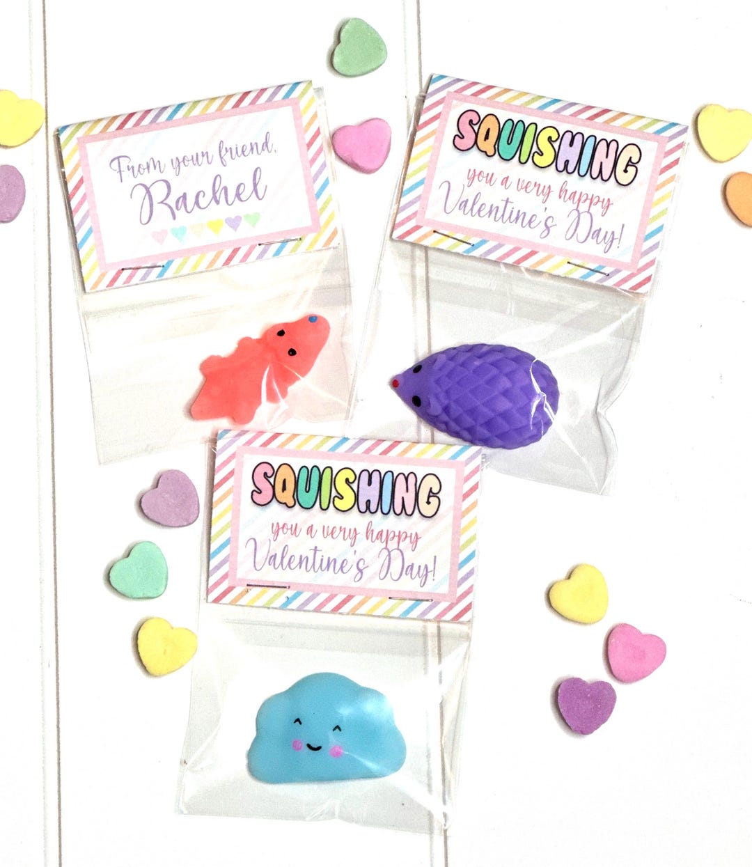 SQUISHY Squish Toy Personalized Class Valentines Day PRINTED Tags for ...
