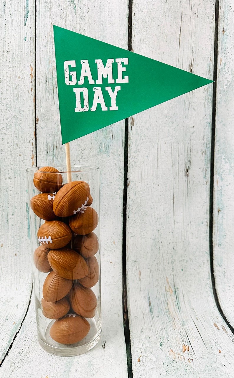 GAME DAY Themed Centerpiece Flags set of 3 Choose Your - Etsy