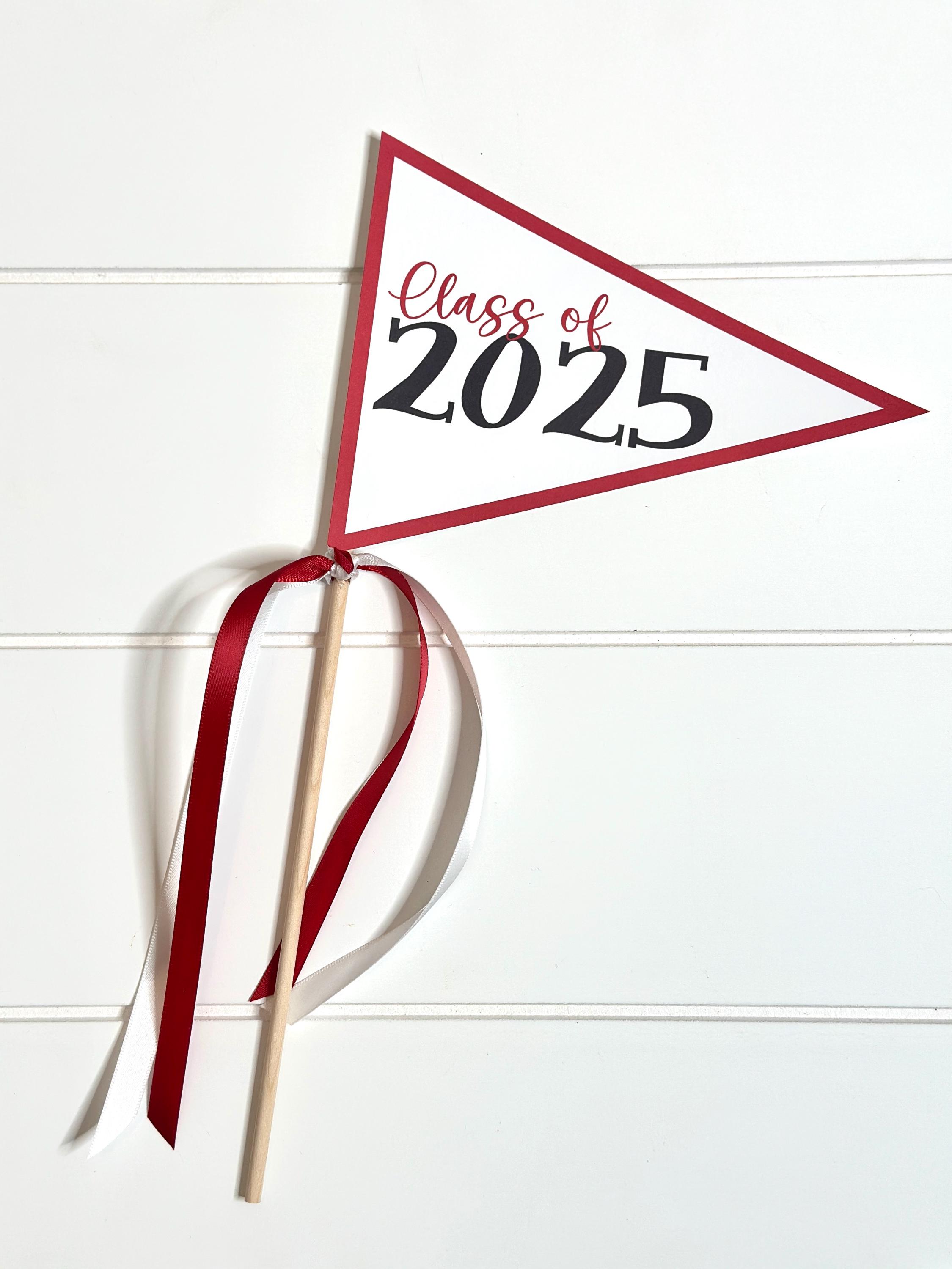 GRADUATION Centerpiece Pennant Flag Choose Your School Colors - Etsy
