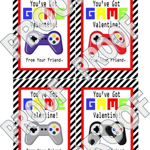 PRINT YOUR OWN You've Got Game Valentine's Day Treat Tags Cards Digital ...