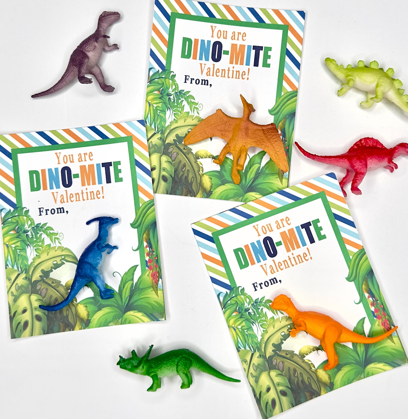 PRINT YOUR OWN Dino-mite Dinosaur Valentine's Day Treat Tags Cards ...