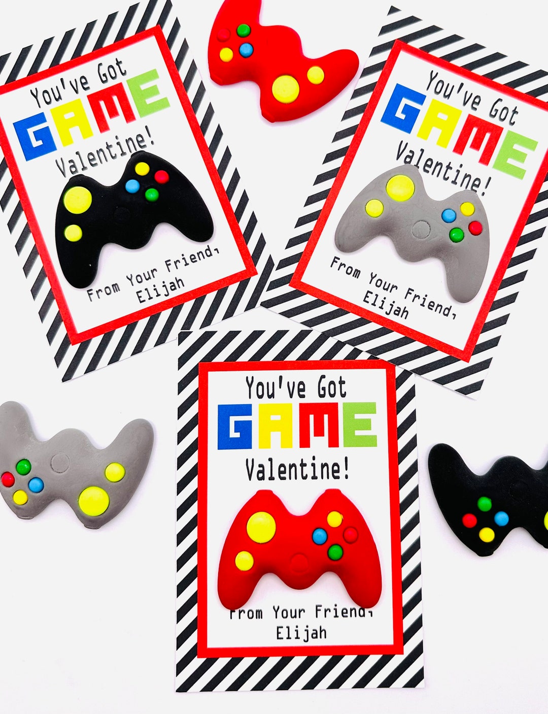 VIDEO GAME Valentine's Day Treat Tags Cards Set of 12 {one Dozen ...