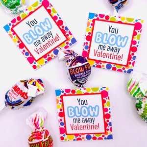 BLOW POP LOLLIPOP Valentine's Day Tags Set of 12 {one Dozen} - Etsy