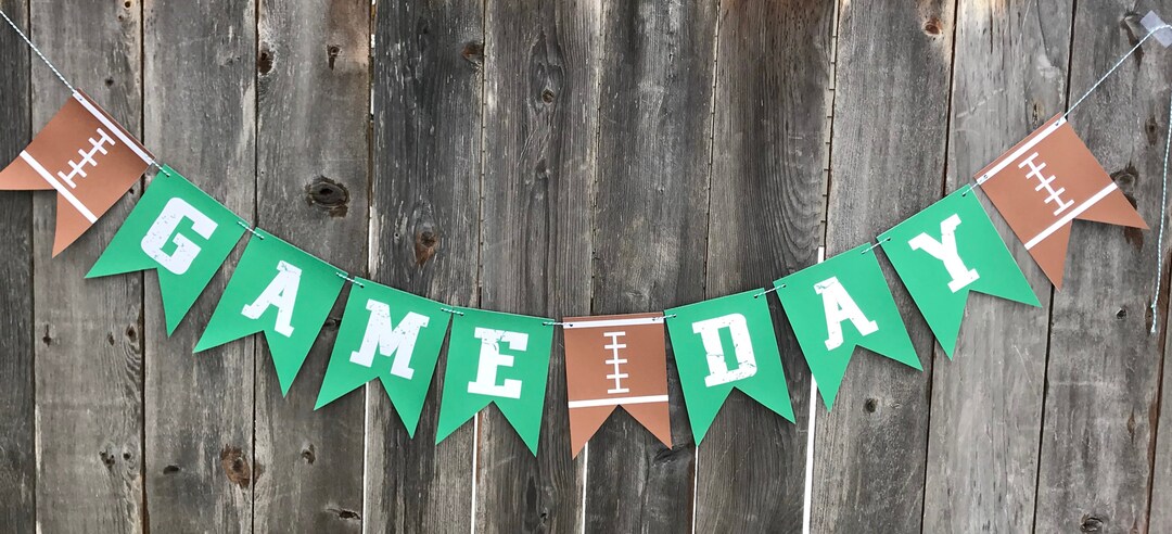 GAME DAY Football Themed Happy Birthday or Baby Shower Party Banner ...
