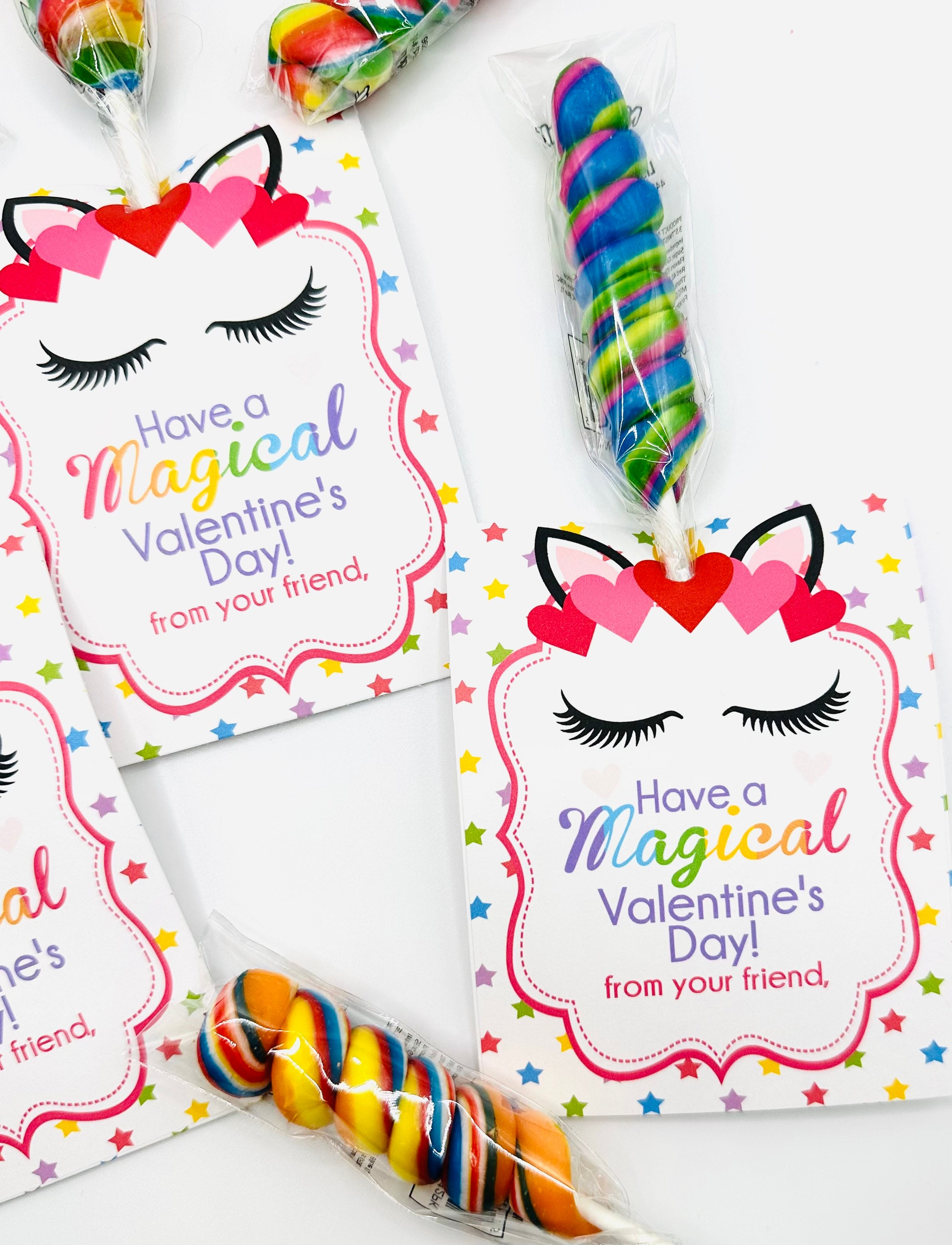 PRINT YOUR OWN Magical Rainbow Unicorn Valentine's Day - Etsy