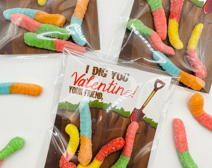 INSTANT DOWNLOAD Printable I Dig You Favor Tags Happy Valentine's Day ...