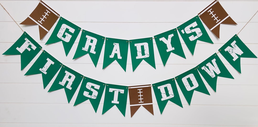 GAME DAY Football Themed Happy Birthday First Down Party Banner Choose ...