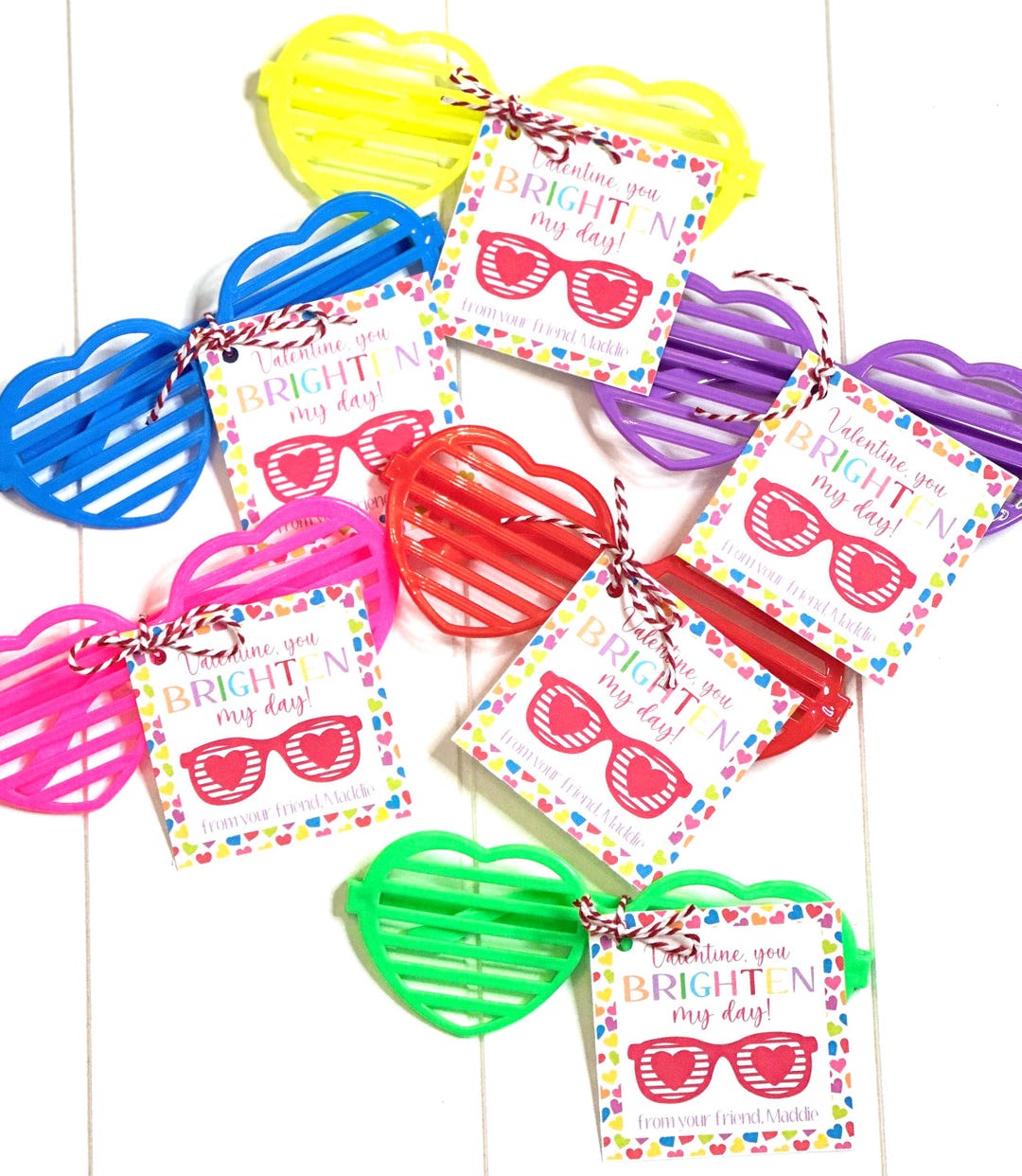 HEART GLASSES Valentine's Day Treat Tags Cards Set of 12 {one Dozen} - Etsy