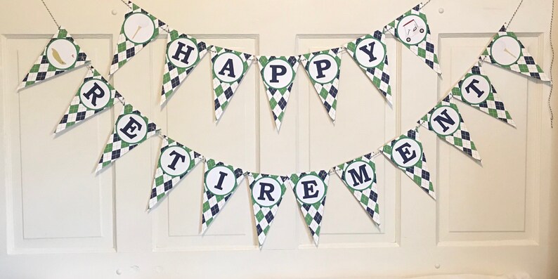PREPPY ARGYLE GOLF Happy Retirement Party Banner Party Packs - Etsy