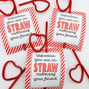 PRINT YOUR OWN Silly Straw Ex-straw-ordinary Valentine's Day Treat Tags ...