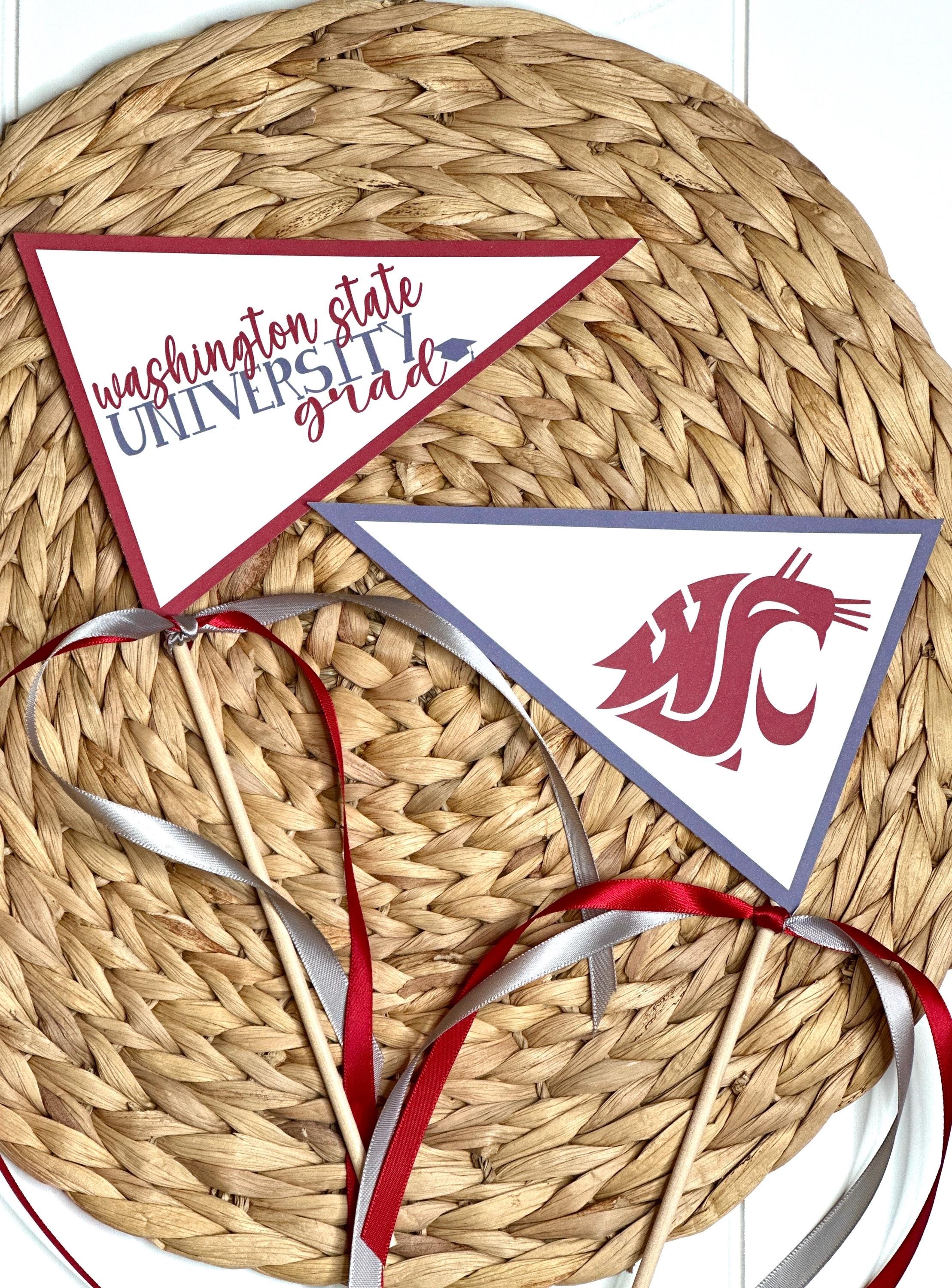 COLLEGE GRADUATION Centerpiece Pennant Flag Choose Your School, Colors ...