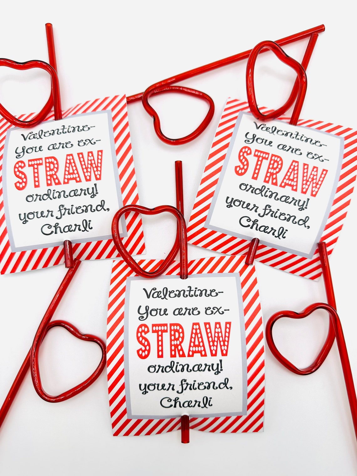 SILLY STRAW Ex-straw Ordinary Valentine's Day Treat Tags - Etsy