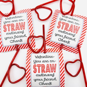 SILLY STRAW Ex-straw Ordinary Valentine's Day Treat Tags Cards Set of ...