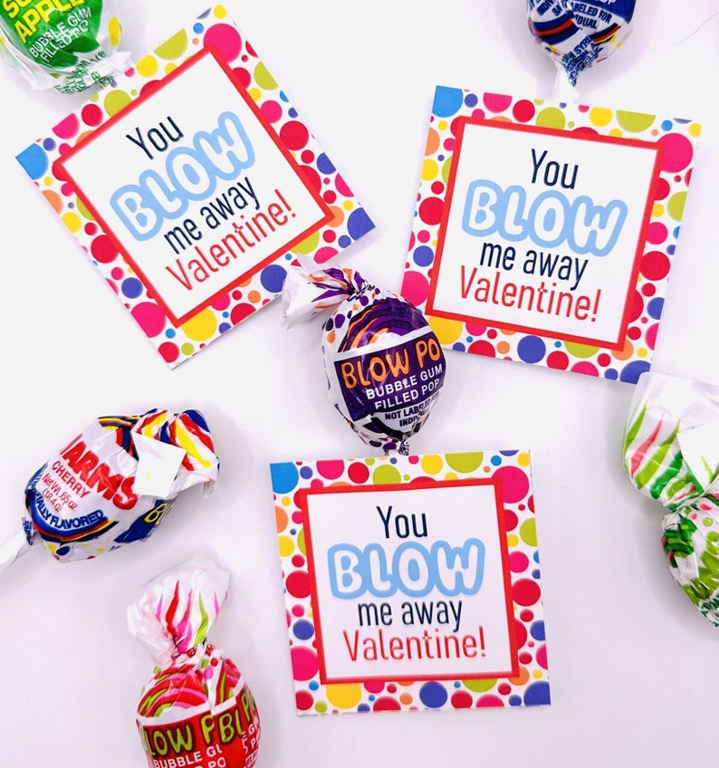 PRINT YOUR OWN Blow Pop Lollipop Valentine's Day Tags - Etsy