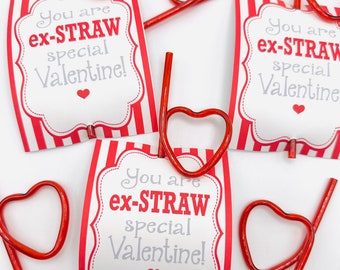 Silly Straw Halloween Printable Cards Crazy Straw Holder - Etsy