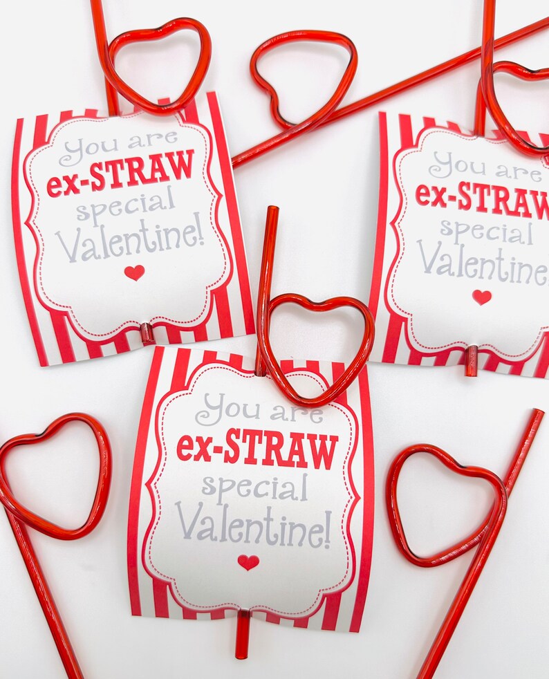 PRINT YOUR OWN Silly Straw Valentine's Day Treat Tags - Etsy
