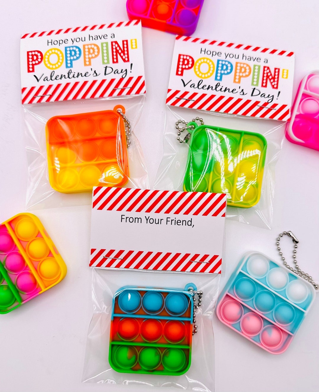 PRINT YOUR OWN Pop It Valentine's Day Treat Tags Cards Set of 12 one ...