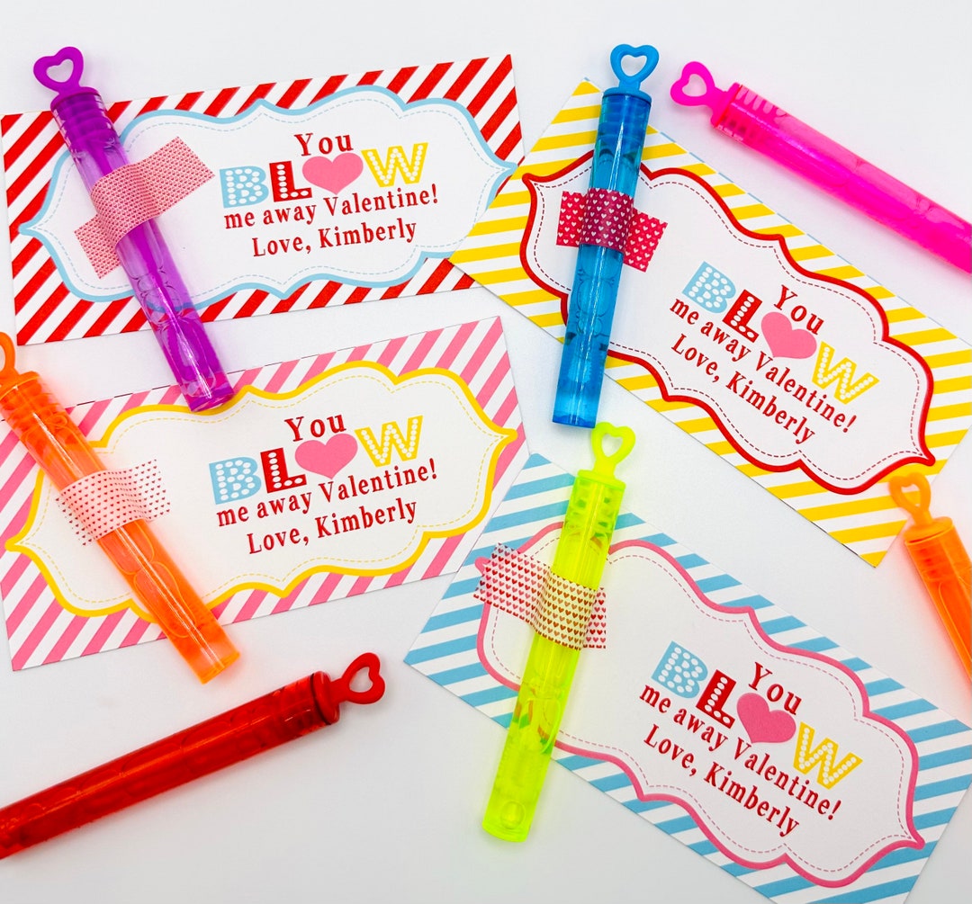 You BLOW ME AWAY Bubble Valentine's Day Treat Tags Cards Set of 12 {one ...