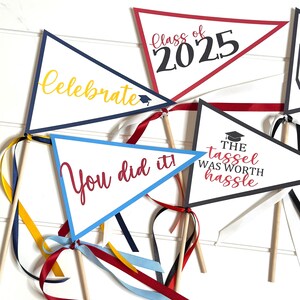 GRADUATION Centerpiece Pennant Flag Choose Your School Colors - Etsy