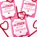 PRINT YOUR OWN Girly Girl Crazy Straw Valentine's Day Treat Tags Cards ...