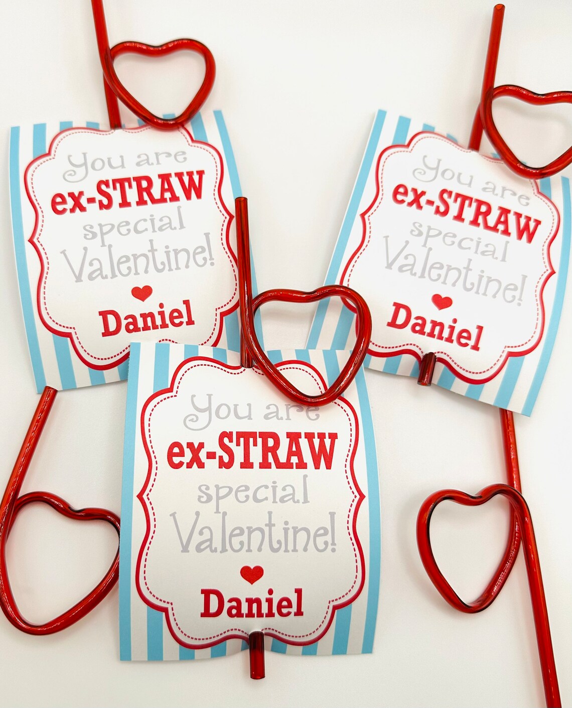 PRINT YOUR OWN Silly Straw Valentine's Day Treat Tags - Etsy