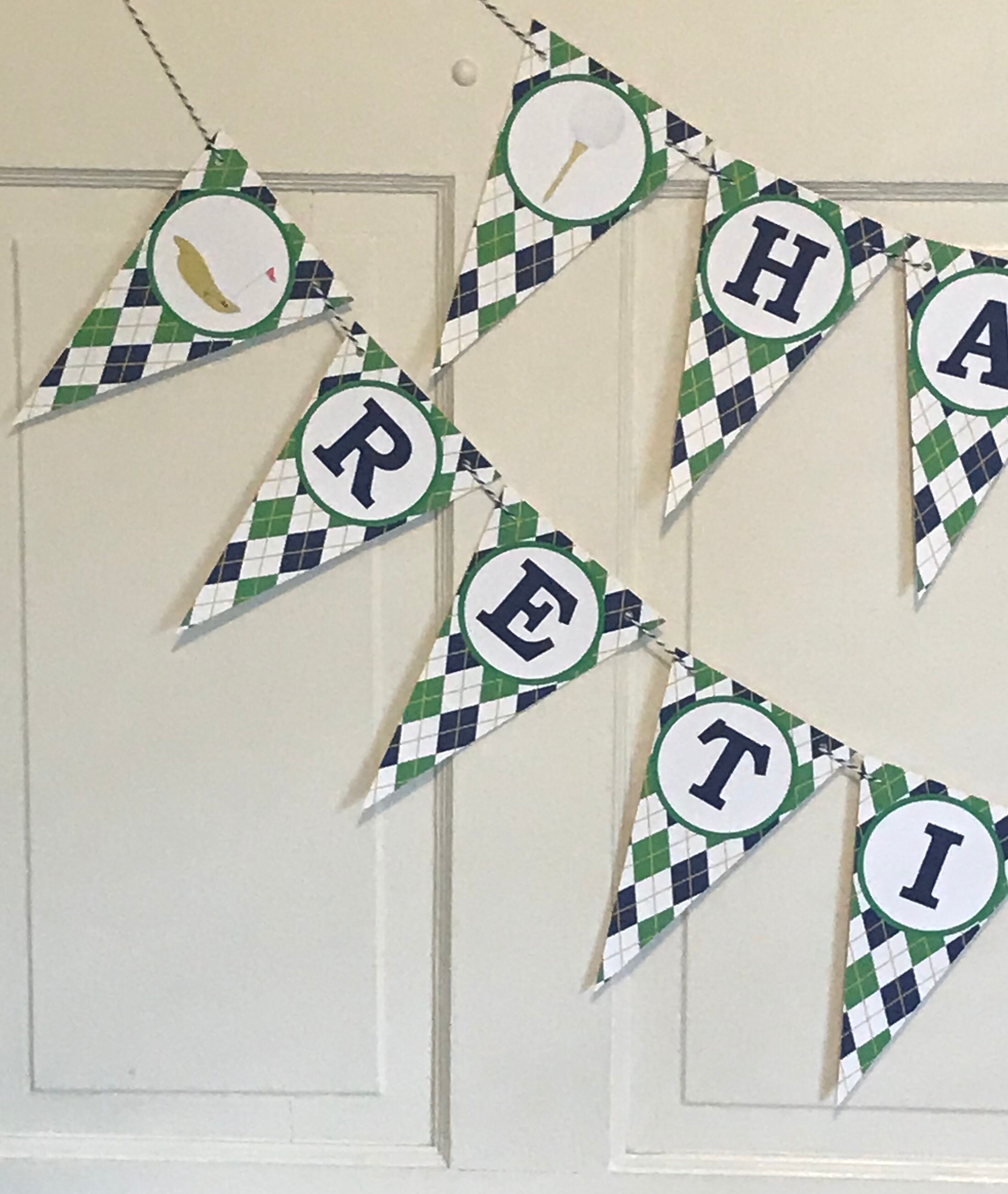 PREPPY ARGYLE GOLF Happy Retirement Party Banner Party Packs | Etsy