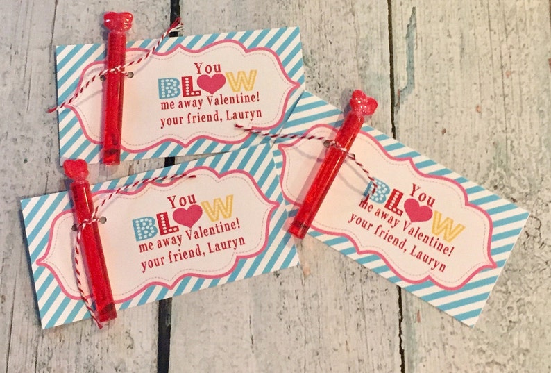 You BLOW ME AWAY Bubble Valentine's Day Treat Tags Cards - Etsy
