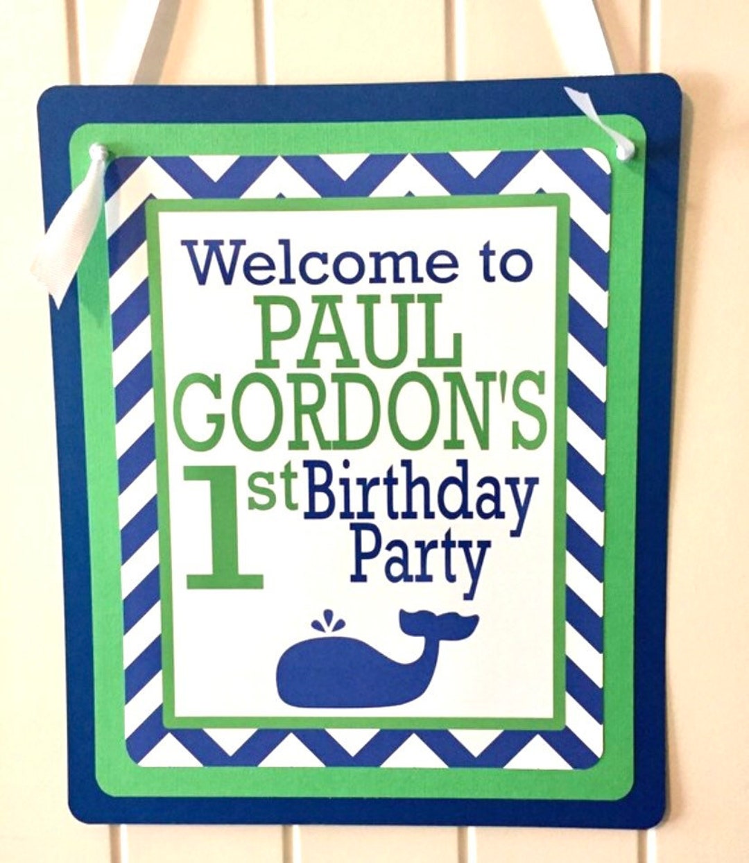 CUTE WHALE Theme Party Happy Birthday Party or Baby Shower Door or ...