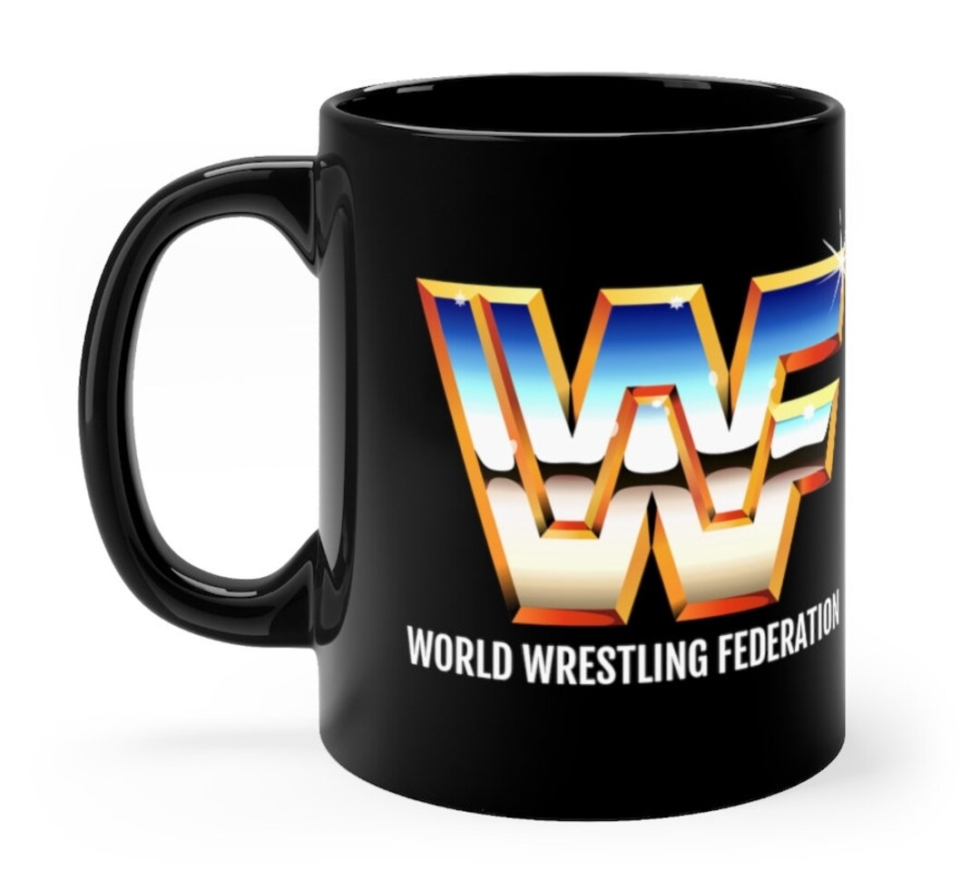 WWF Mug Classic Wrestling 80s Era Logo New - Etsy