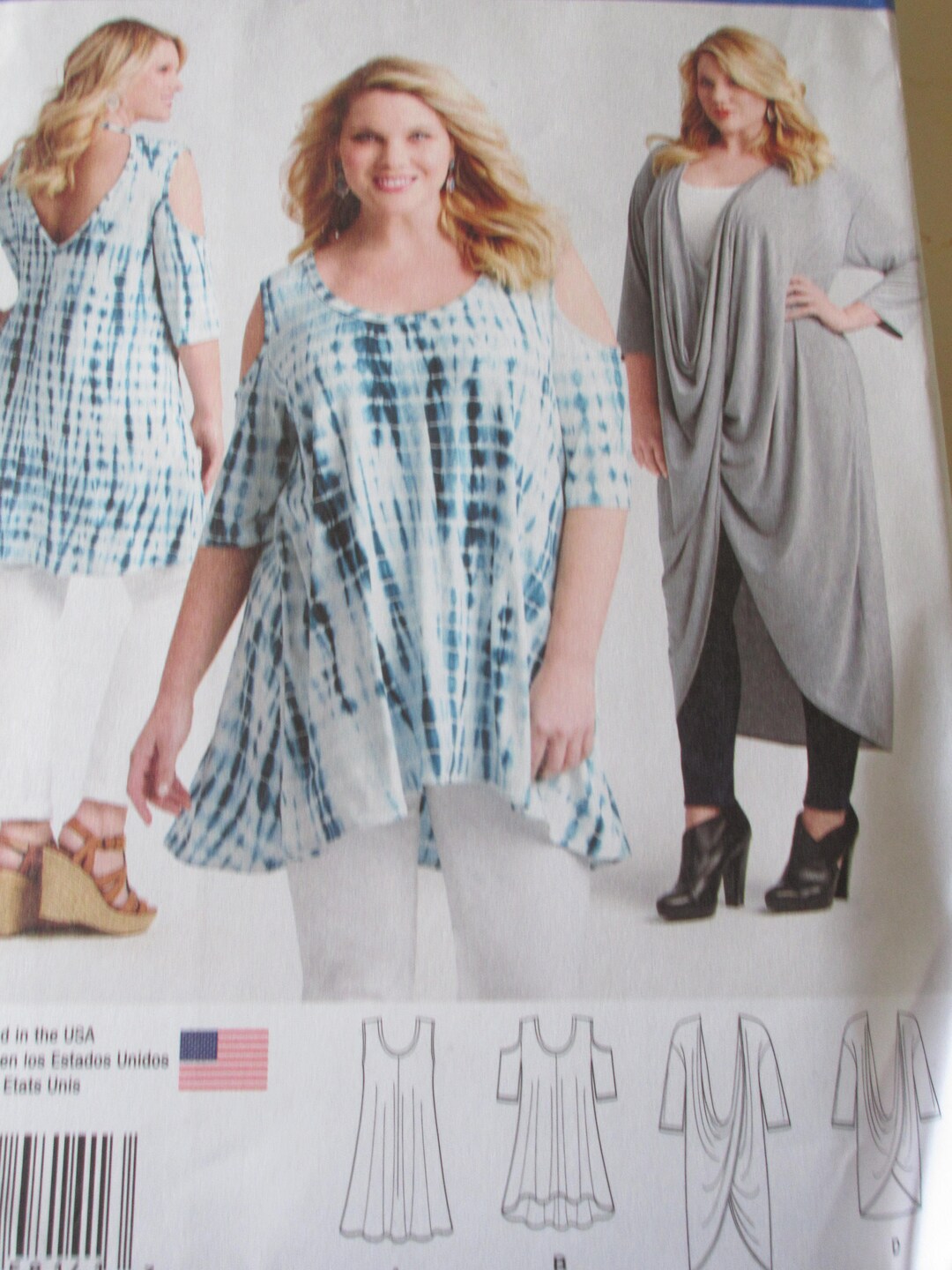 Plus Size Peek A Boo Long Tunic Short Tunic Dress Simplicity 8141 Sizes ...
