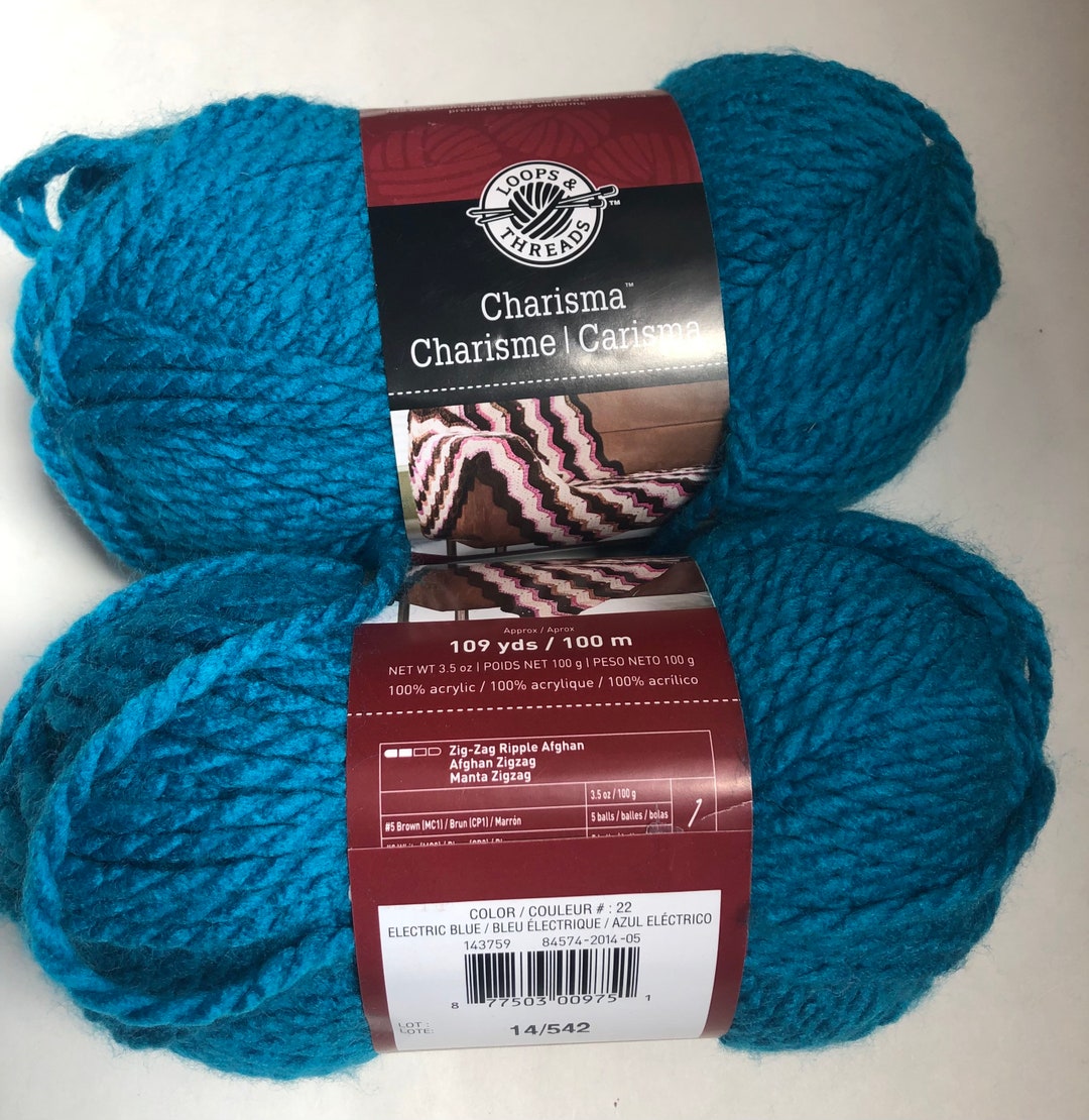 Charisma Soft Yarn by Loops & Threads Color Electric Blue Yarn - Etsy