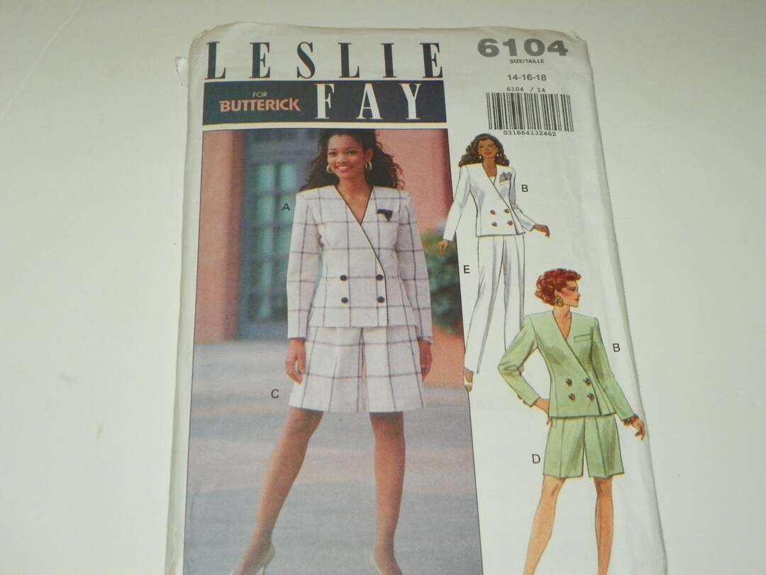 Vintage Butterick 6104 by Leslie Fay Pant and Short Set Size 14-18 - Etsy