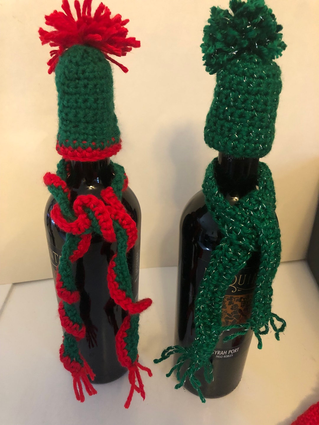 Christmas Wine Bottle Dress up Cap and Scarf Two Piece Set - Etsy