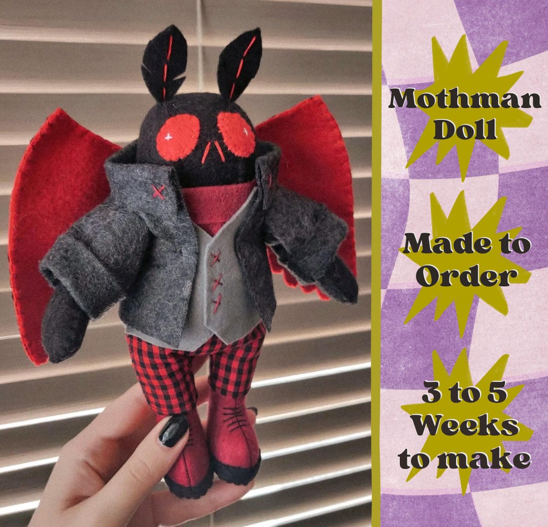 Mothman Felt Doll [made to Order] - Etsy
