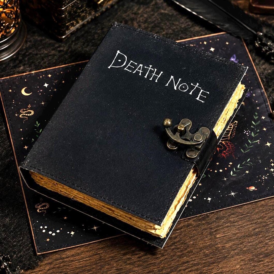 Dark Gothic Leather Journal Handmade Book of Shadows, Refillable Deckle ...