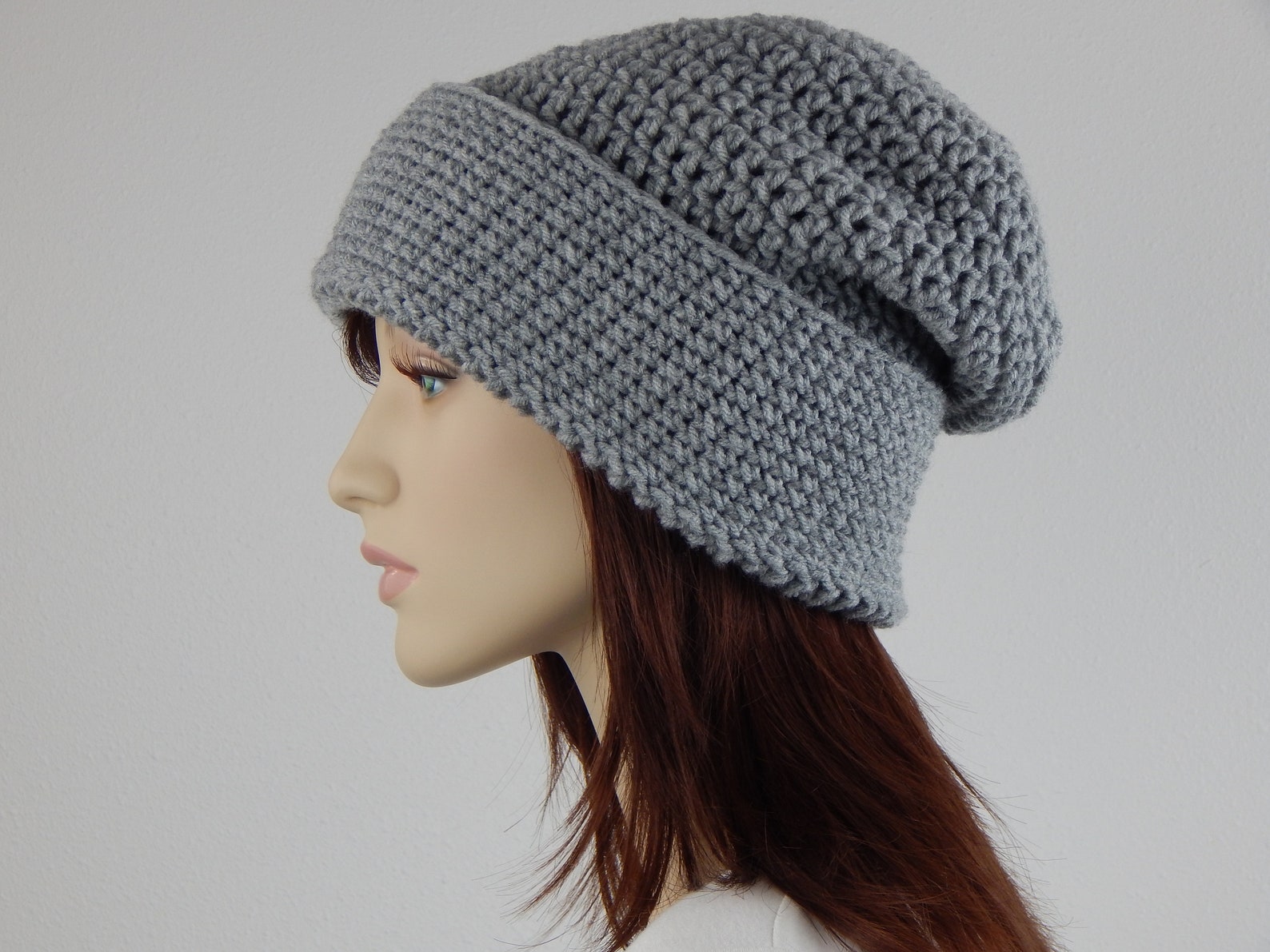 Crochet PATTERN PDF, the Stormy Slouch Beanie, Folded Cuff Slouchy Hat ...